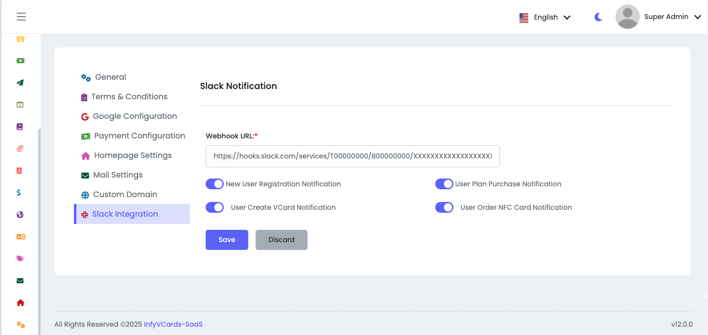Infy vCard SaaS – Slack Integration Add on by infyomlabs | CodeCanyon